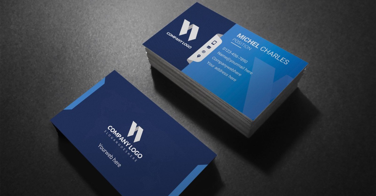 Corporate Design Sky Blue Business card template Ready To Print