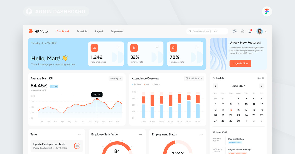 HRMate - HR Management Admin Dashboard - TemplateMonster