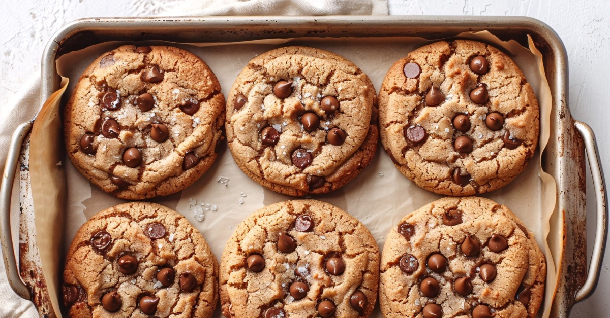 Chocolate chip cookies collage on tray 208 - TemplateMonster