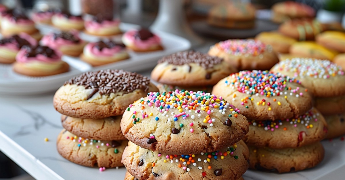 Collage de biscuits aux pépites de chocolat sur plateau 214