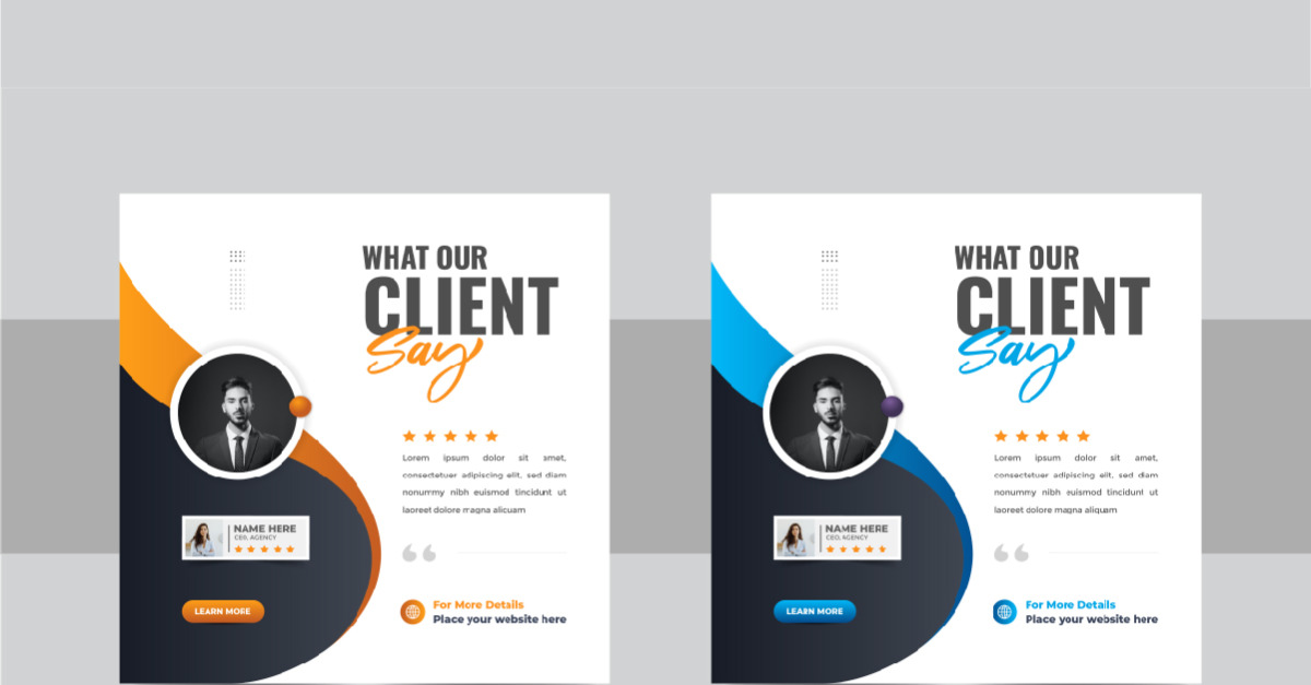 Customer feedback or client testimonial social media post design ...