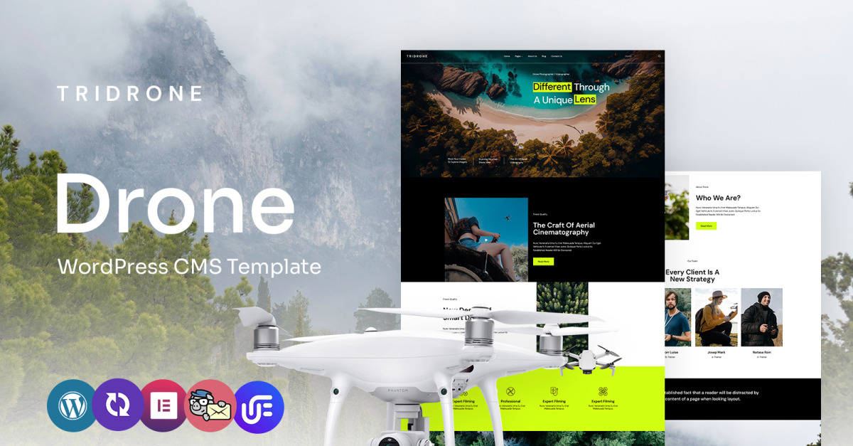 Tridrone - Tema multipropósito de WordPress Elementor para tienda de drones