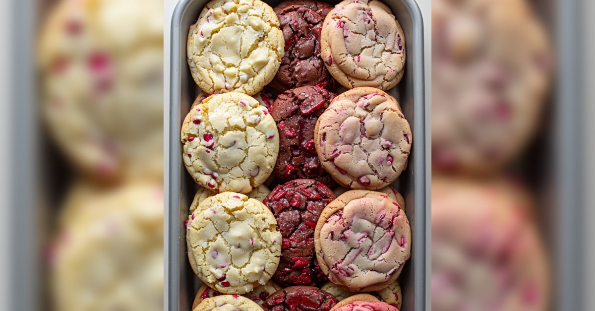 Different Chocolate chip cookies collage in a tray 220