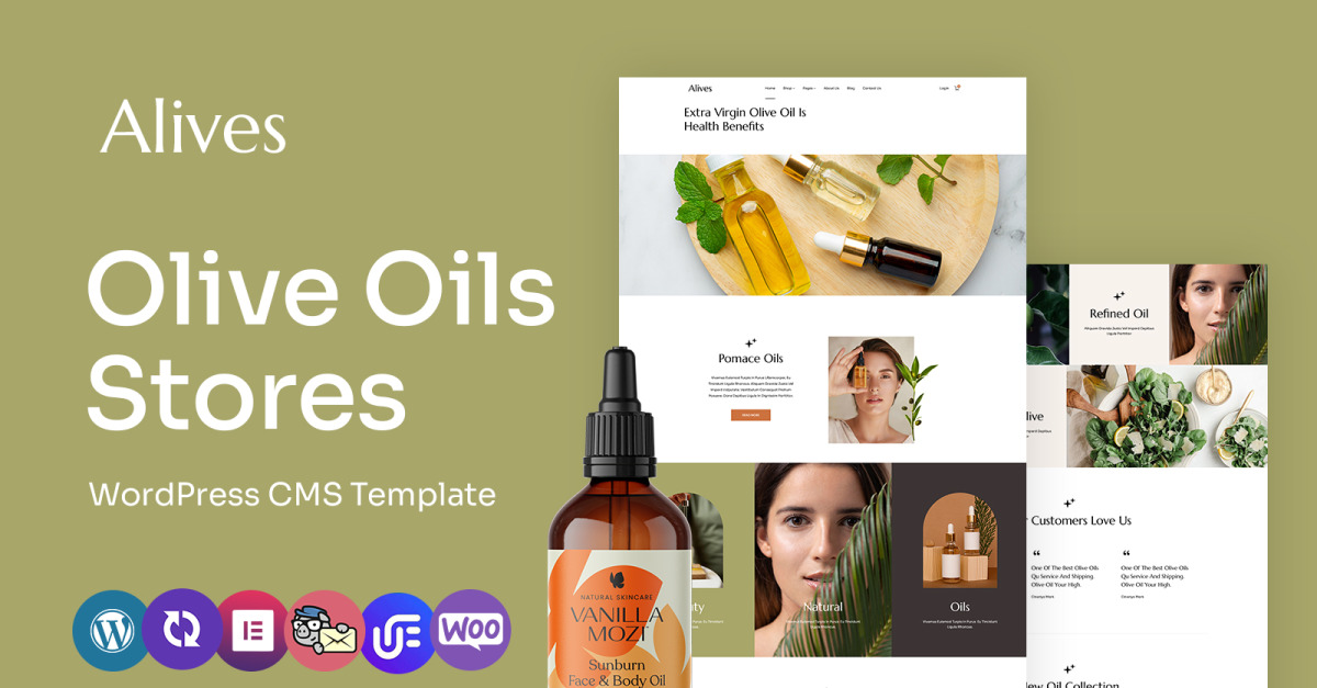 Alives - Tema Elementor multipropósito de WordPress para aceite de oliva