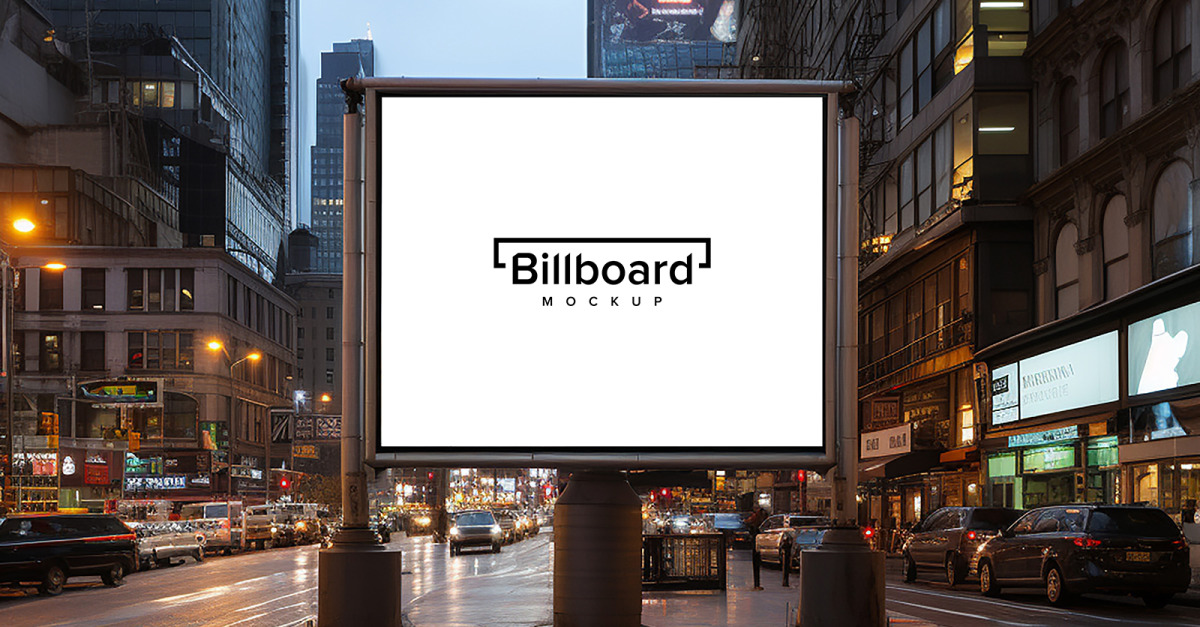 Billboard mockup psd outdoor advertising square screen information sign ...