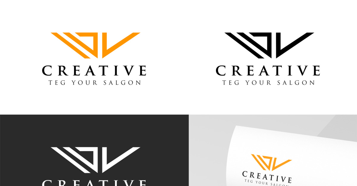 WV Letters Logo Design Template #423840 - TemplateMonster