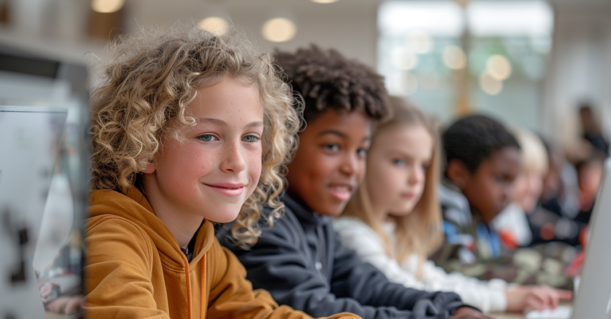 Kids wearing school uniform white shirts and grey pants 7