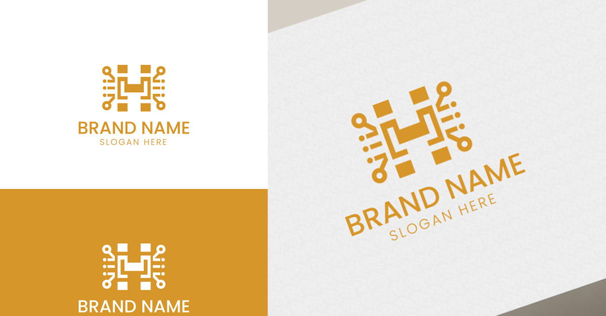 Letter H Tech vector logo template #424191 - TemplateMonster