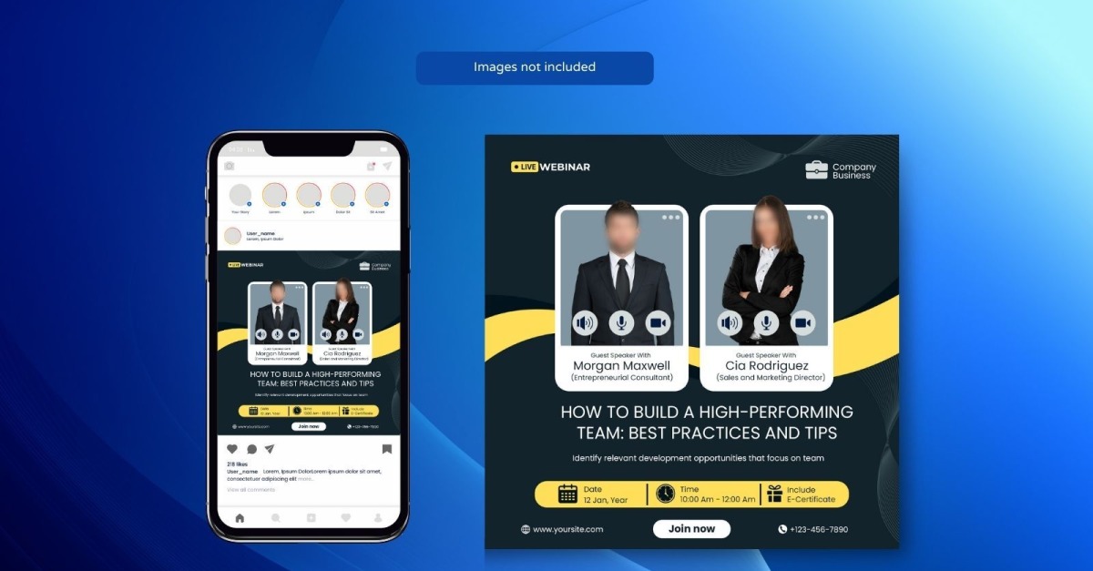 Elegant PSD Templates for Corporate Webinars and Social Media Campaigns ...