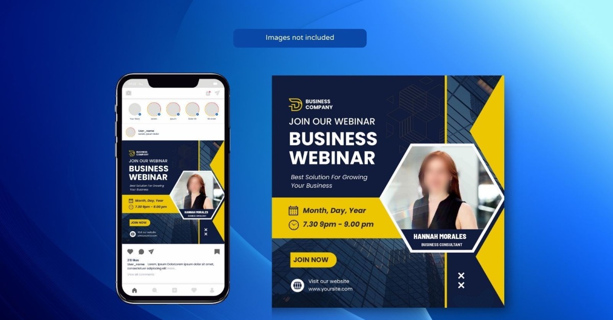 Elegant PSD Templates for Corporate Webinars and Social Media Campaigns ...
