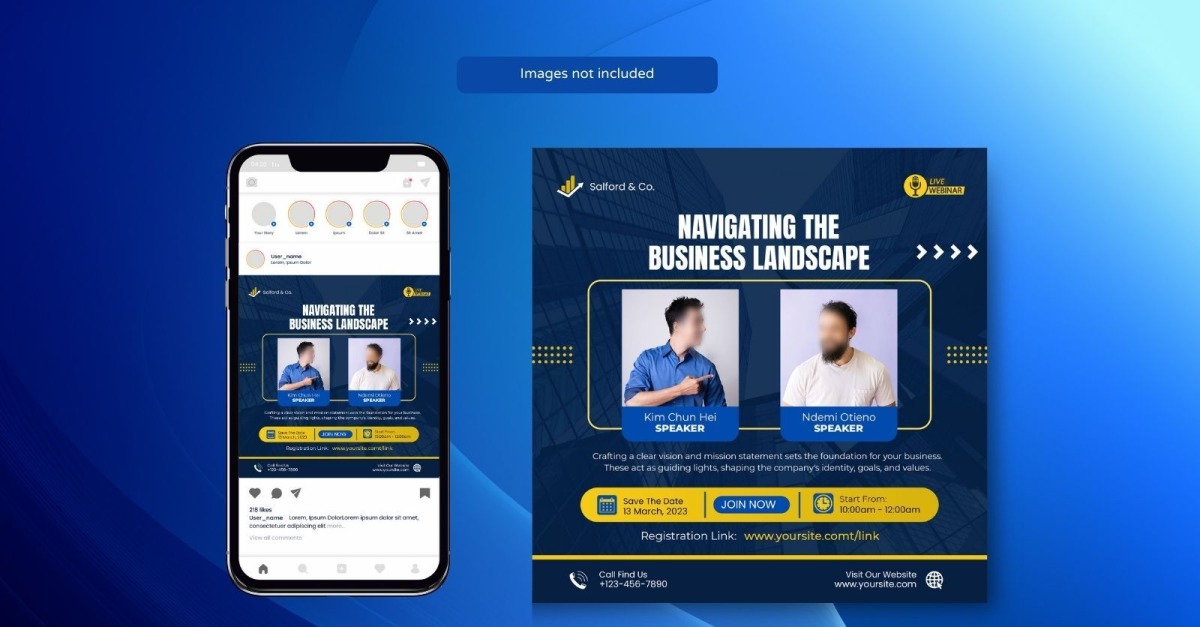 Elegant PSD Templates for Corporate Webinars and Social Media Campaigns ...
