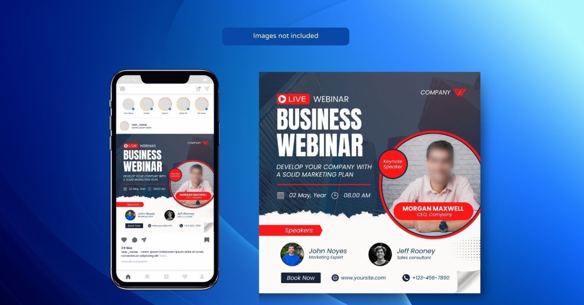 Elegant PSD Templates for Corporate Webinars and Social Media Campaigns ...