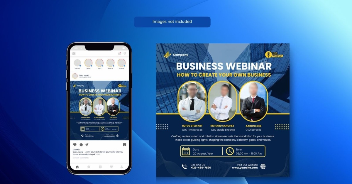 Elegant PSD Templates for Corporate Webinars and Social Media Campaigns