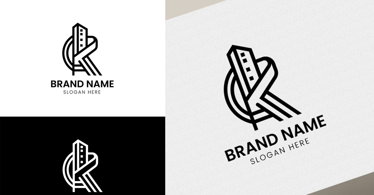 Letter K building vector logo-06-214 - TemplateMonster