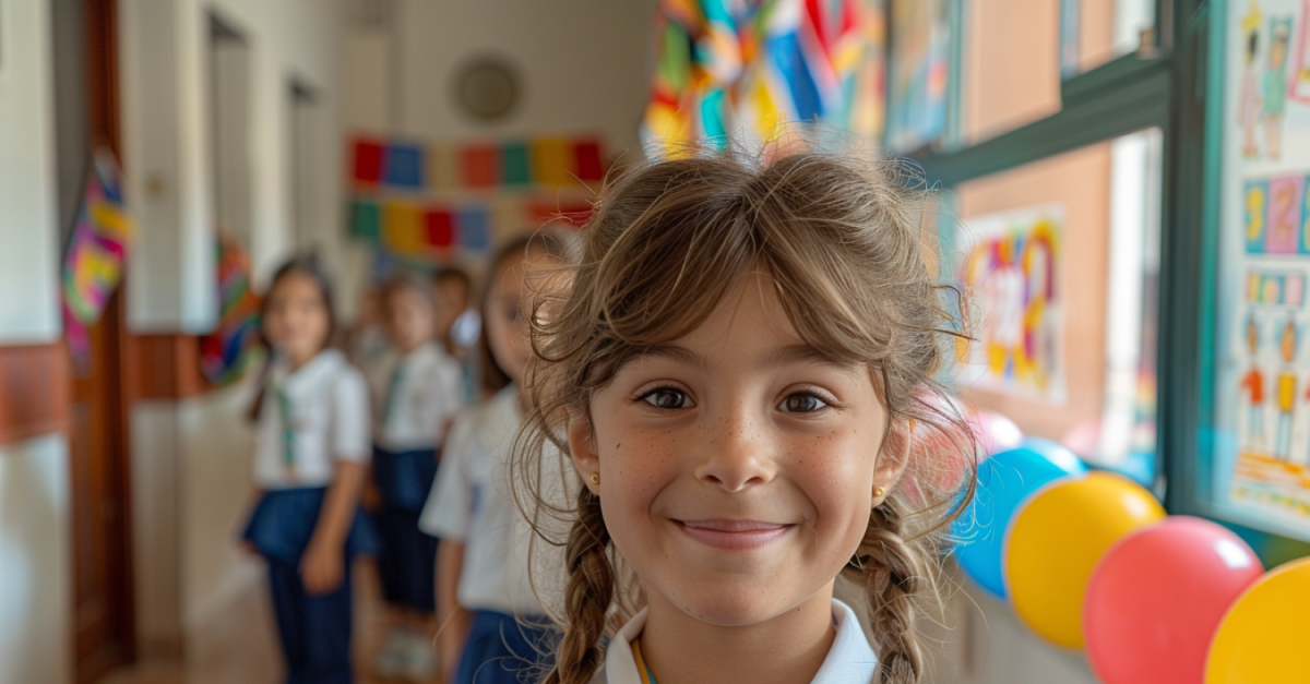 Kids wearing school uniform white shirts and grey pants 201