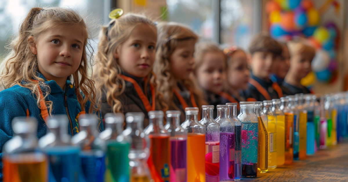 Kids Young scientists conducted experiments in school's lab 268