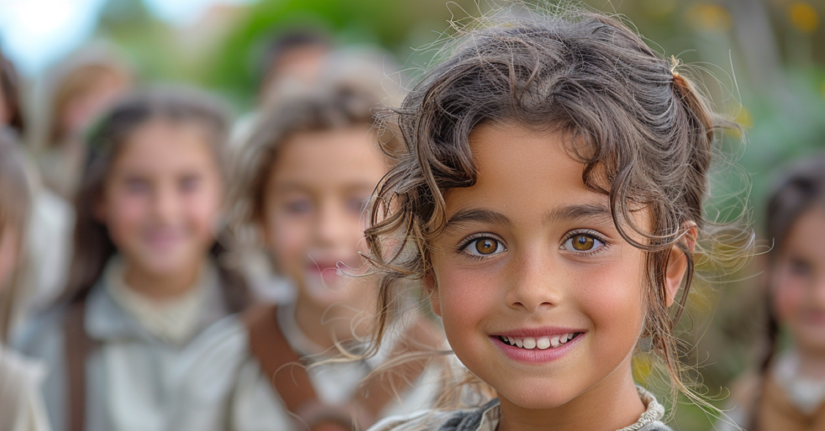 Kids wearing school uniform white shirts and grey pants 276