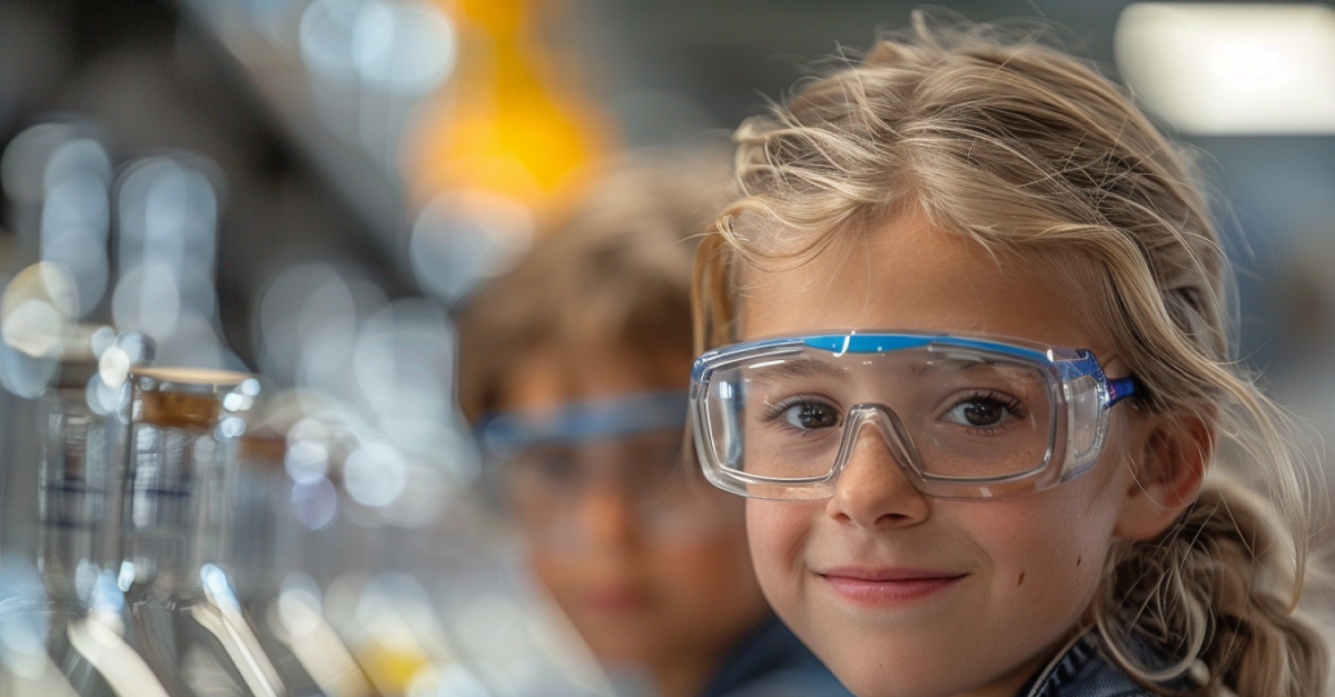 Kids Young scientists conducted experiments in school's lab 300