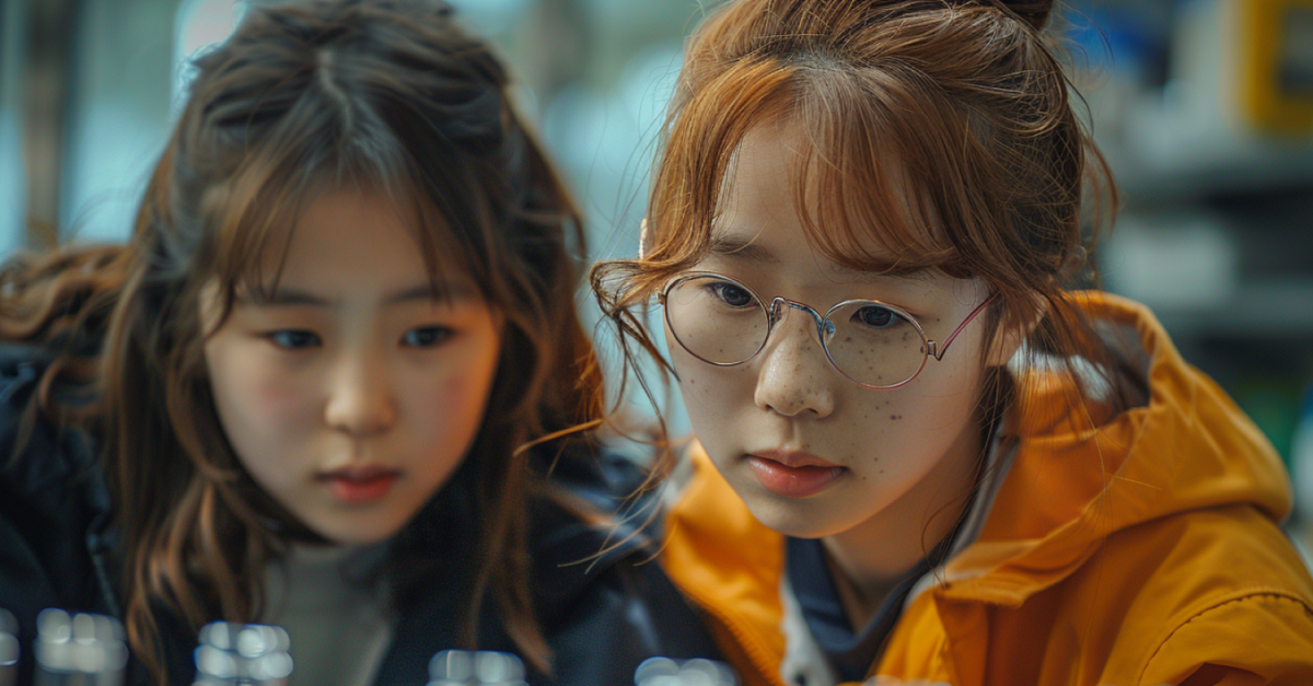 Kids Young scientists conducted experiments in school's lab 307