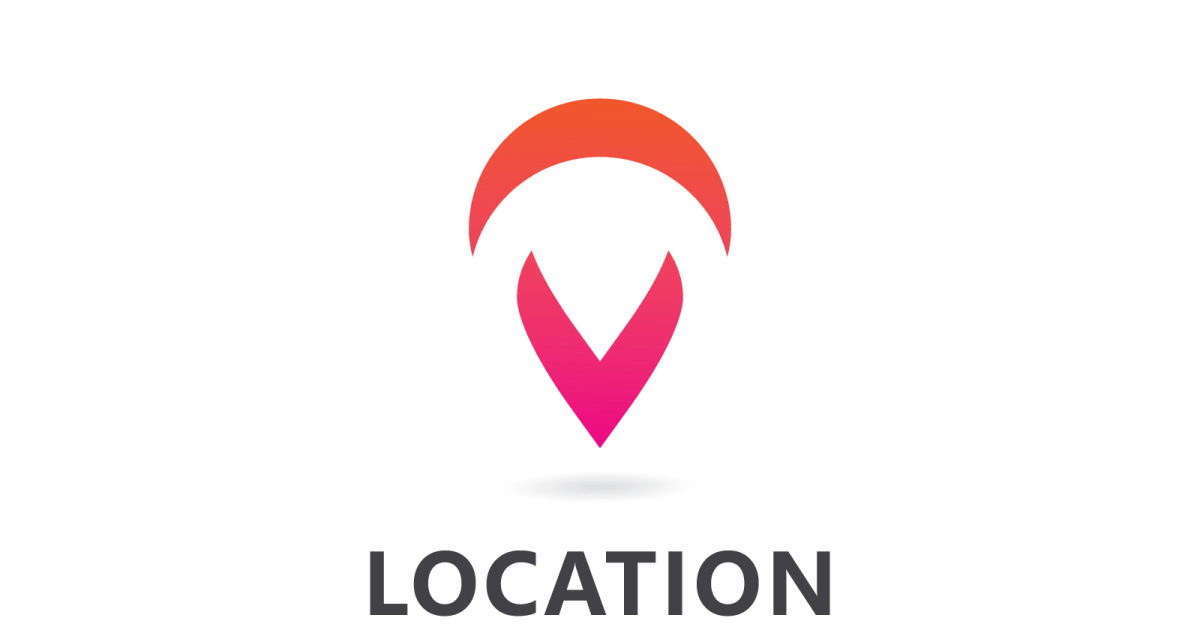 Soyut konum pin logo simge tasarımı V5 - TemplateMonster