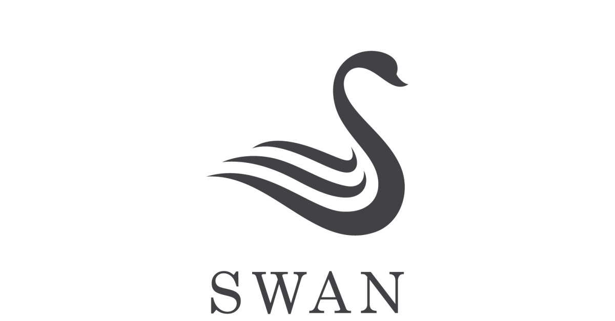 Vetor do logotipo do cisne. Ícone de logotipo minimalista abstrato cisne V6