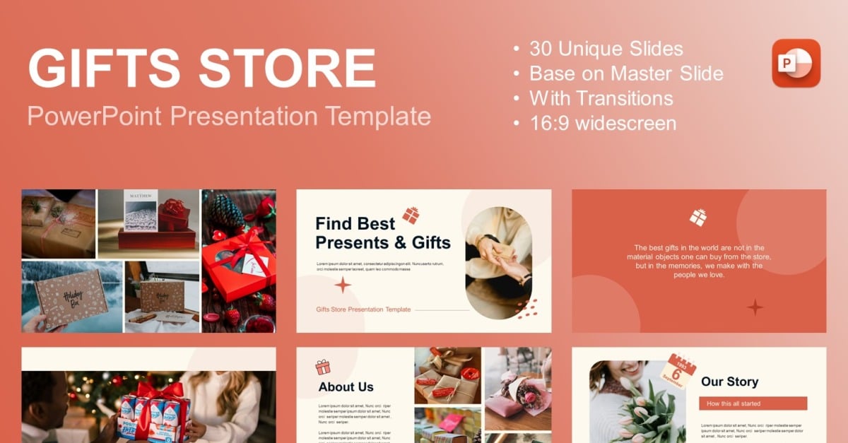 Gifts Store PowerPoint Presentation Template
