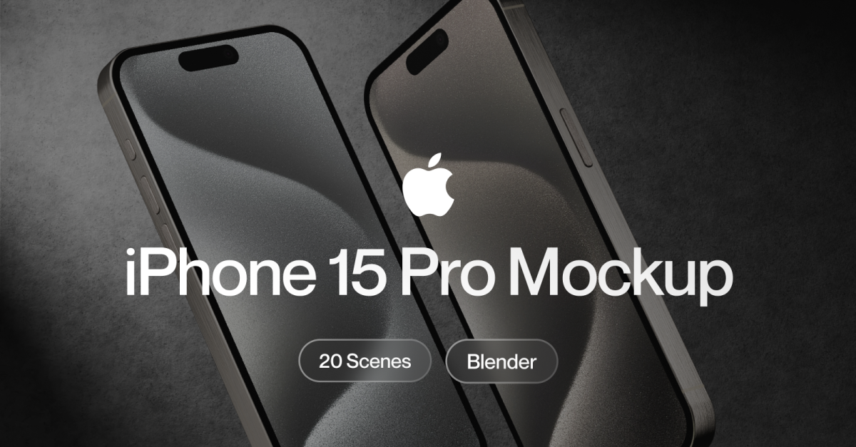 3D Apple iPhone 15 Pro Mockup #424933 - TemplateMonster
