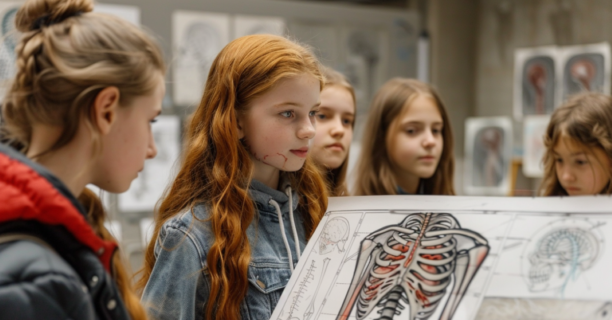 Kids conducted experiments in school's medical lab 454