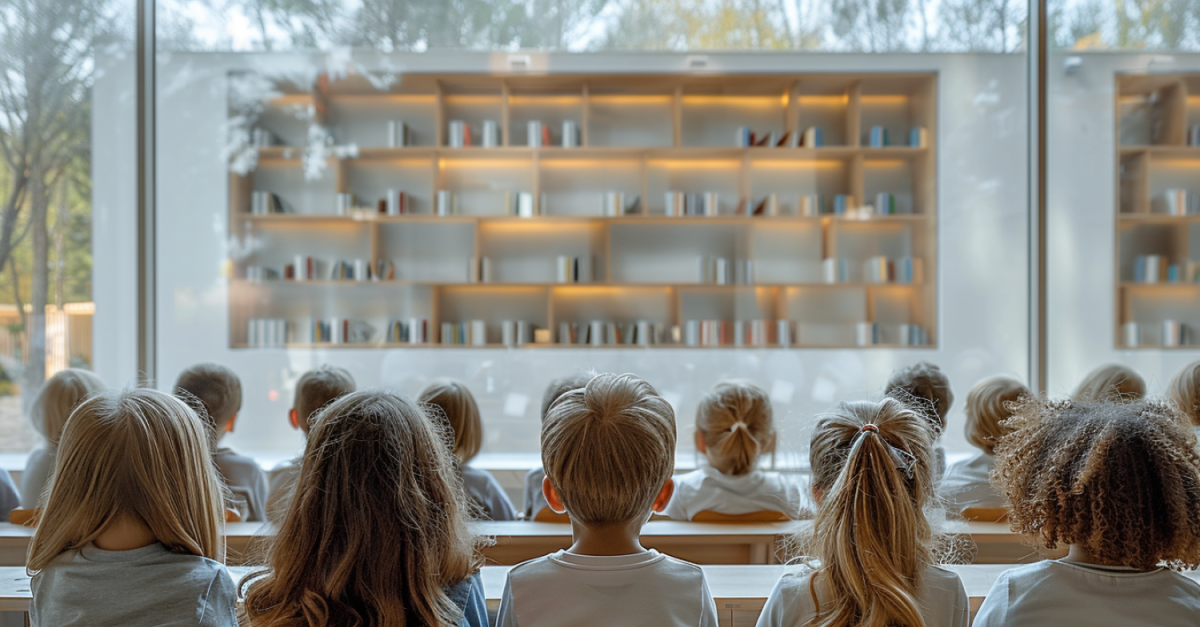 Kids wearing school uniform white shirts and grey pants 480
