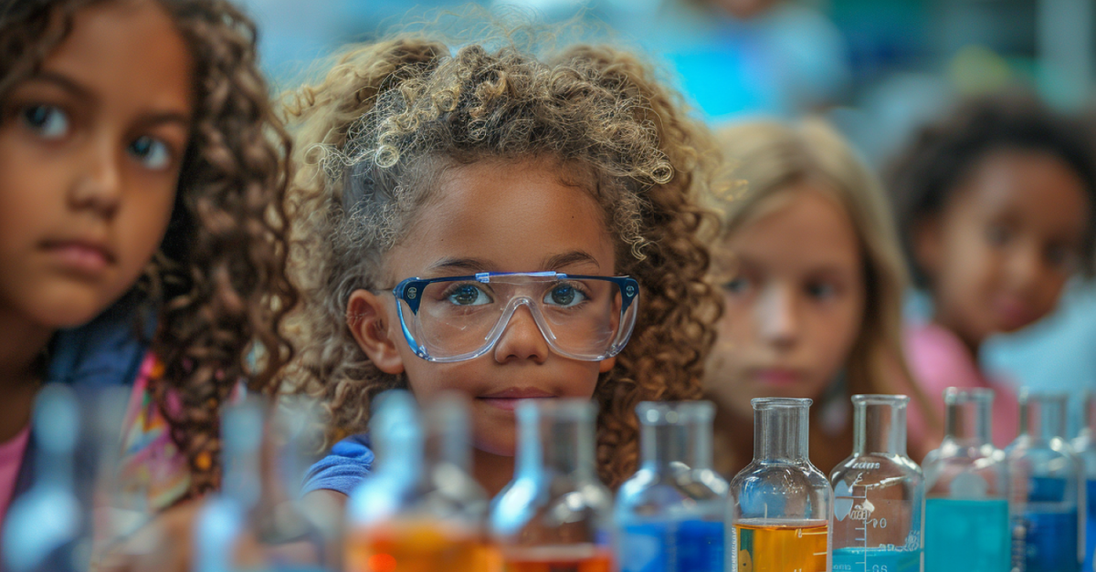 Kids scientists conducted experiments in school's lab 533