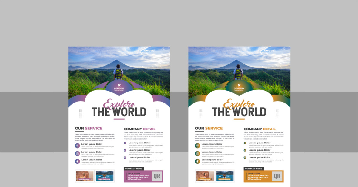 Layout de design de modelo de folheto de viagem moderno ou agência de ...