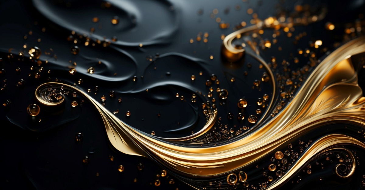 Golden Swirls, Particle Texture, Illustrations Background 11