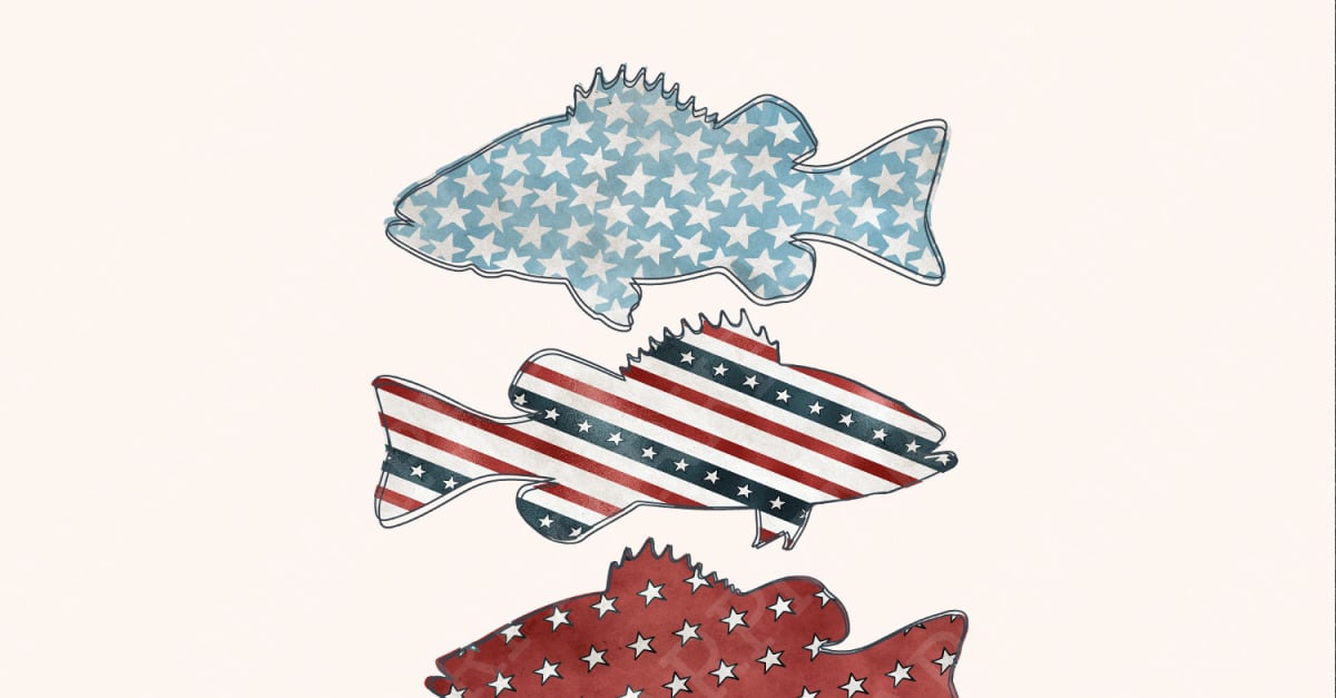 Bass Fish PNG, US Flag Bass Fish, USA Patriotic Fishing Png, Boys ...