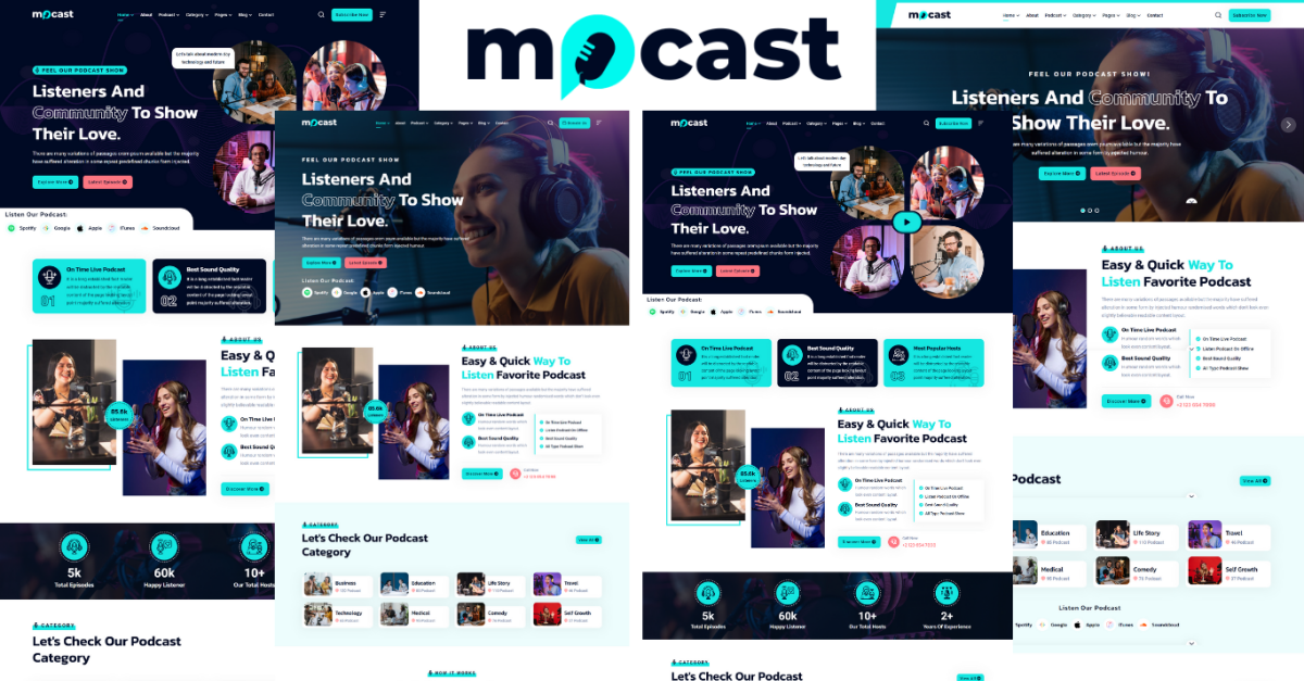 Mocast - Modèle HTML5 de podcast #426354 - TemplateMonster