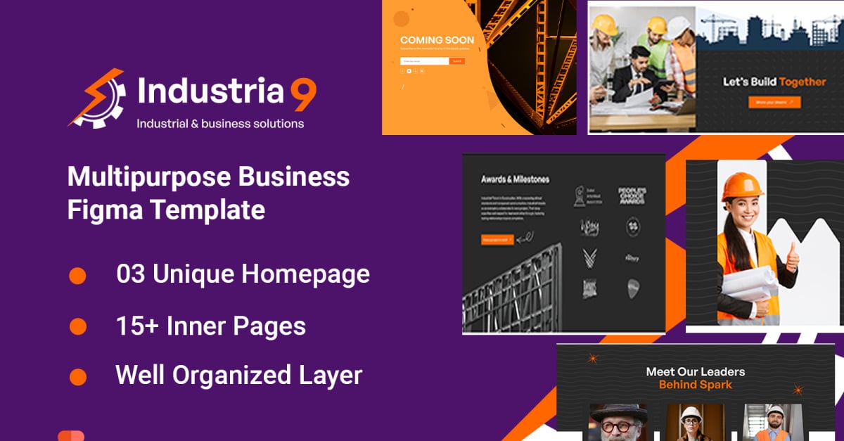 Industria9 - Factory, Industrial, and Building Construction Figma Template
