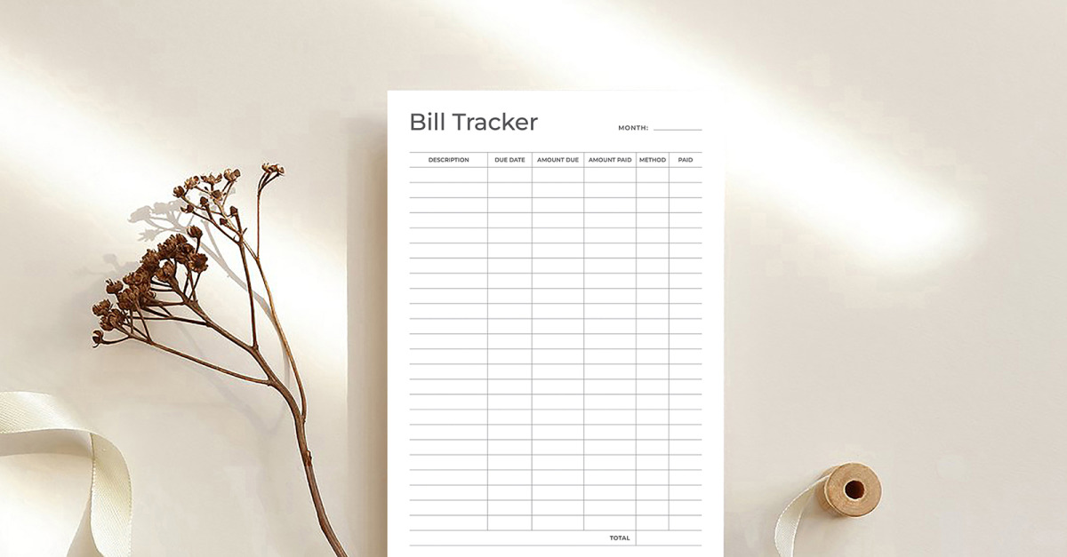 Canva Bill Tracker template Design #426791 - TemplateMonster