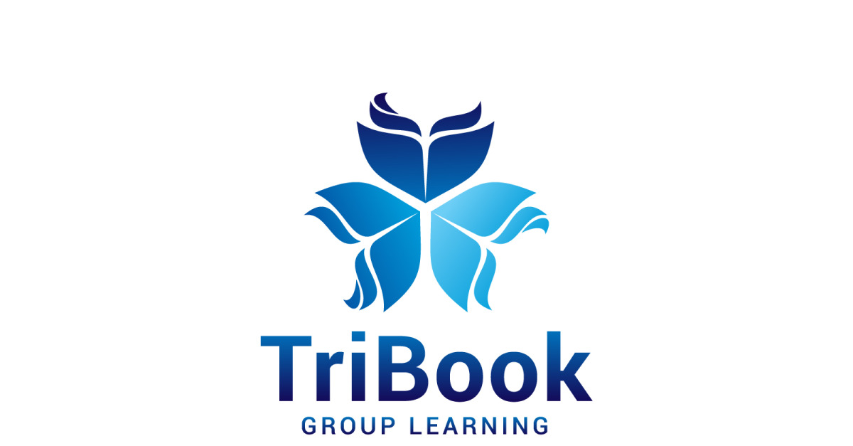 Tri book logo, education, learning, online - TemplateMonster