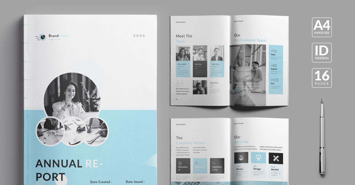 Modèle de rapport annuel (InDesign) #426964 - TemplateMonster