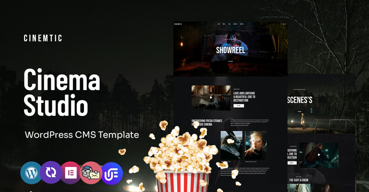 Cinemtic - Tema multipropósito de Elementor para WordPress para cine y estudio de películas