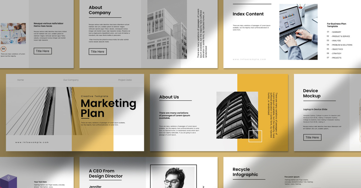 Creative Marketing Plan Layout Template - TemplateMonster