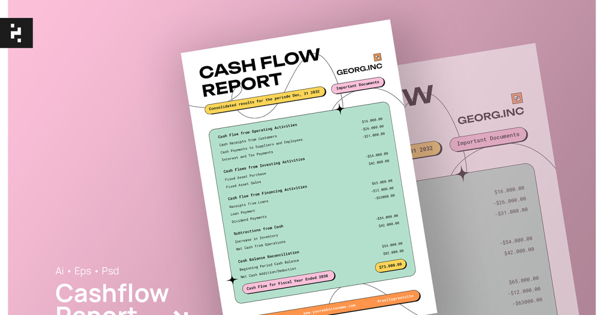 Creative Cash Flow Report #427721 - TemplateMonster
