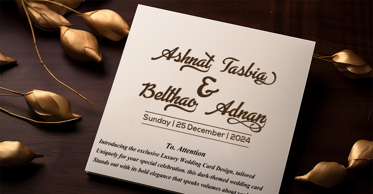 White wedding card mockup_wedding card_invitation card design_editable ...