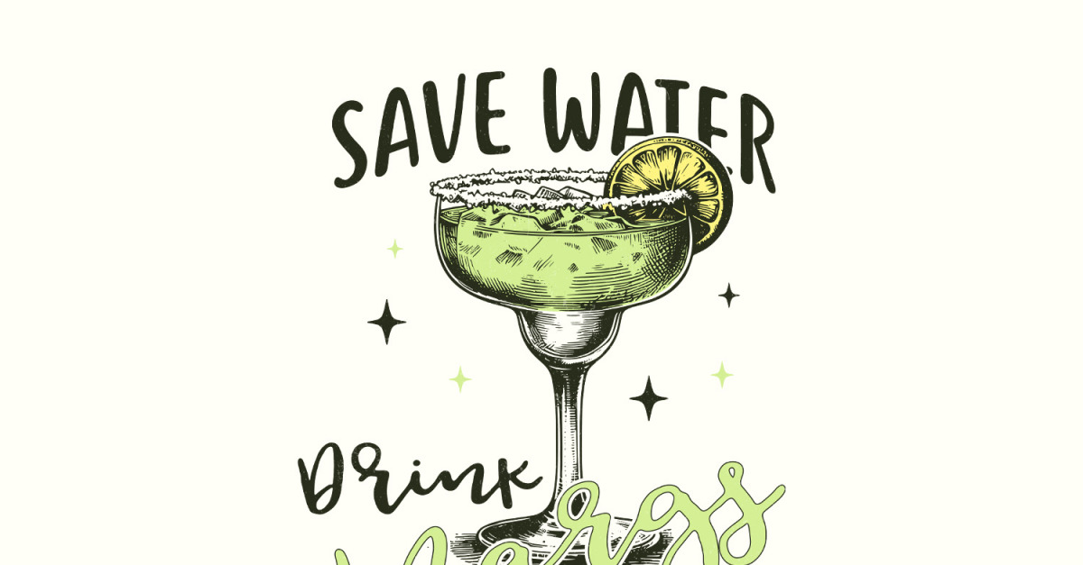 Save Water Drink Margs PNG, Funny Summer Sublimation, Margarita png ...