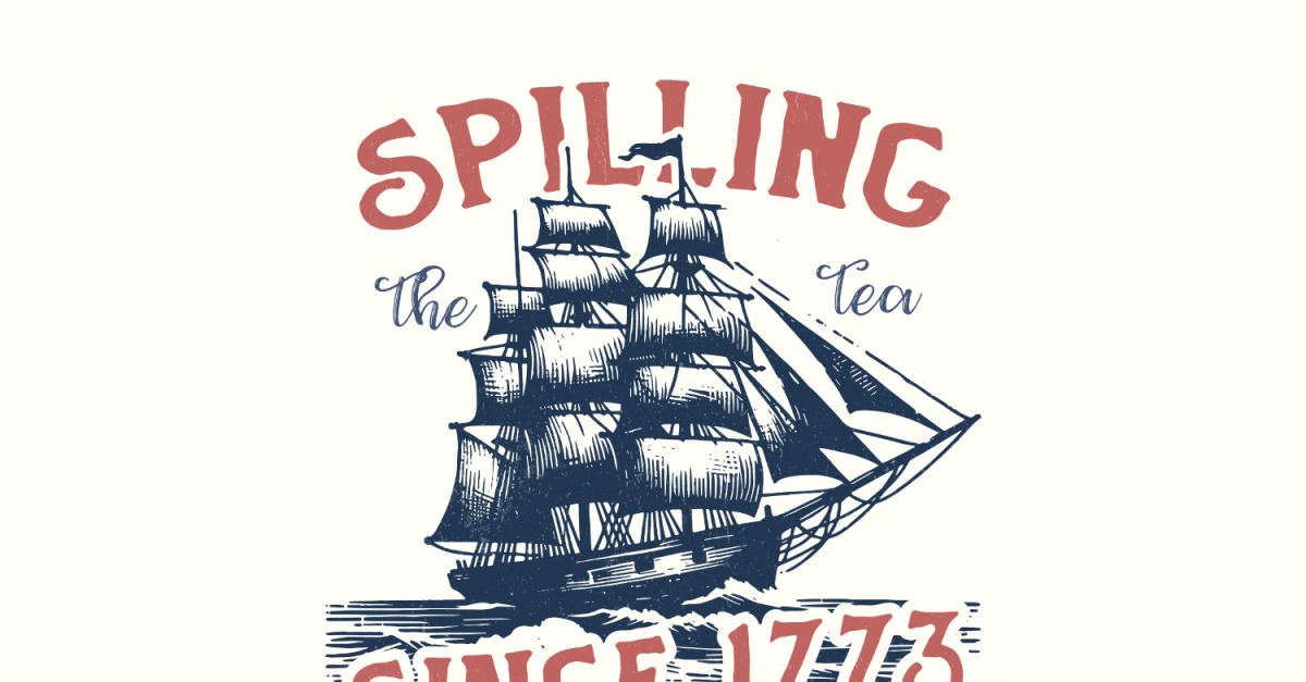 Spilling the Tea png, Patriotic PNG, American Flag, 4th of July png ...
