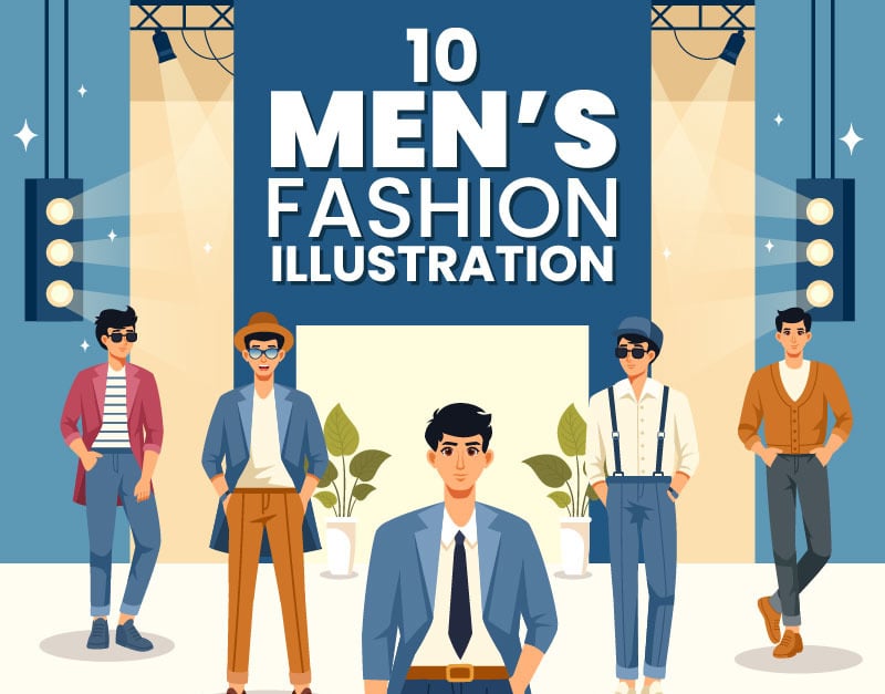 10 Men's Fashion Show Illustration #428135 - TemplateMonster