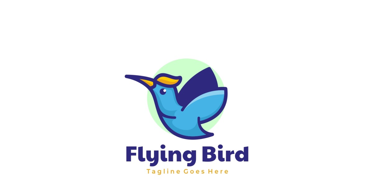 Flying Bird Simple Mascot Logo 1 #428205 - TemplateMonster