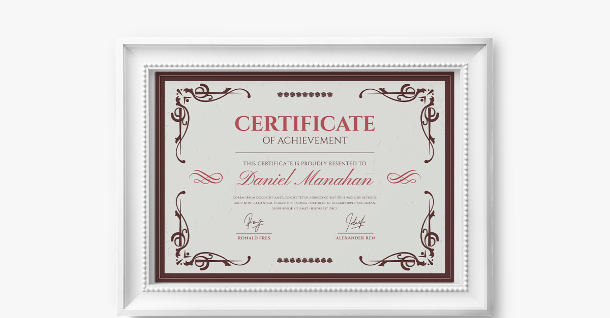 Traditional Certificate Achievement Template 3