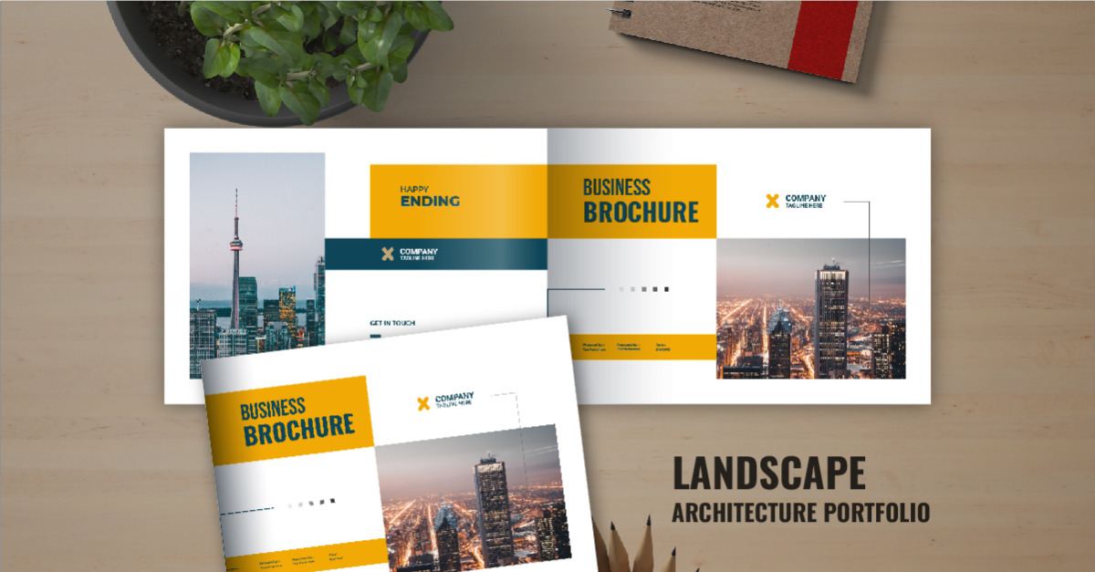 Landscape business brochure template or Landscape portfolio brochure design