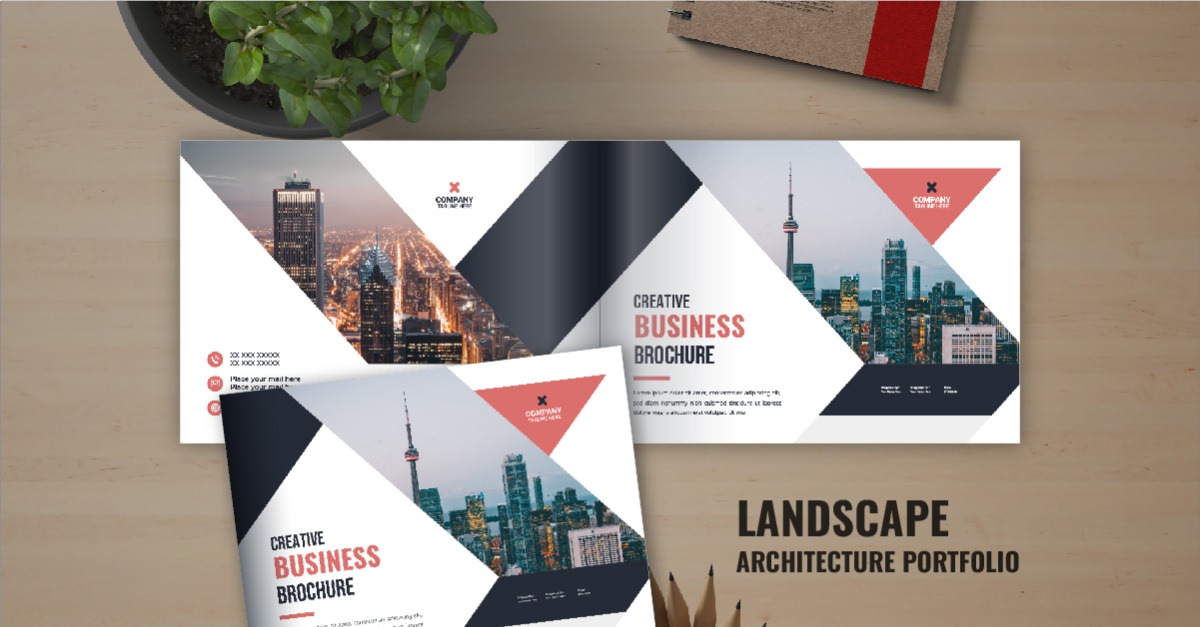 Landscape business brochure template or Landscape portfolio brochure