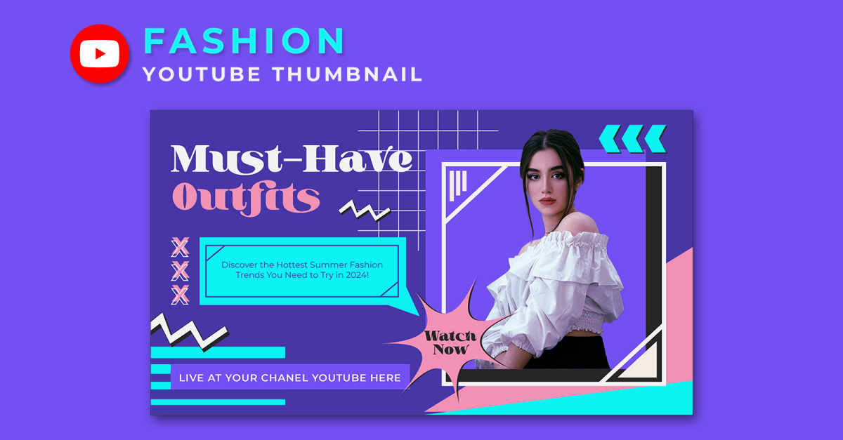 Must Have Fashion YouTube Thumbnail #428933 - TemplateMonster